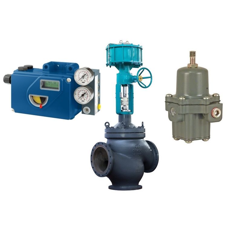 Foxboro SRD991 Flow Control Valve Positioner And Fisher 67CFR Filter ...