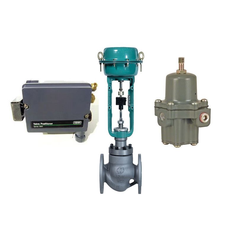 Pneumatic Flow Control Valve With Fisher 3661 Valve Positioner And ...