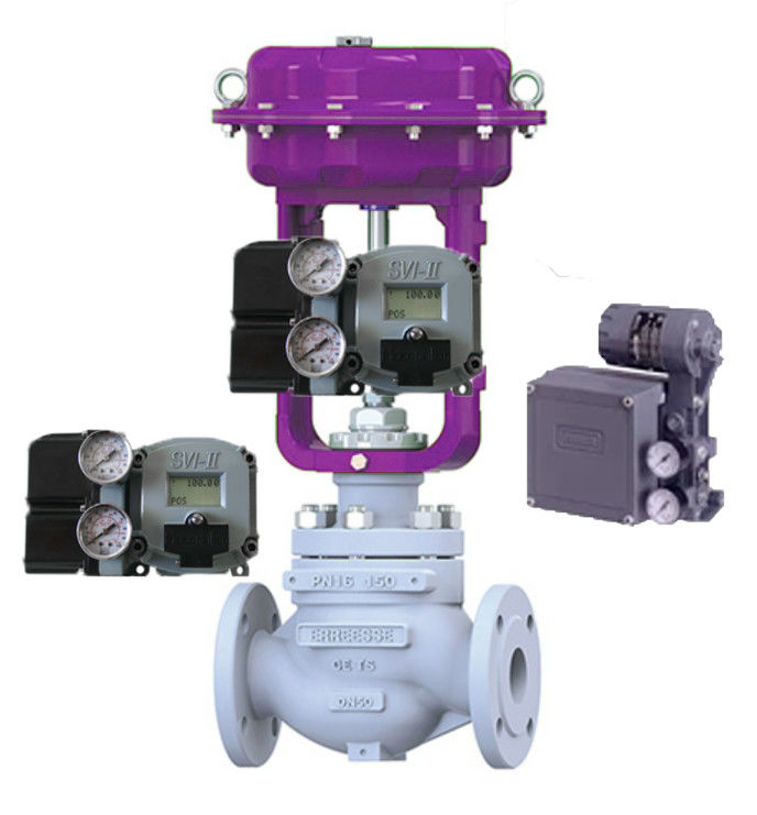 Grey Masoneilan Regulator 78-40 and SVI II AP Smart Valve Positioner ...