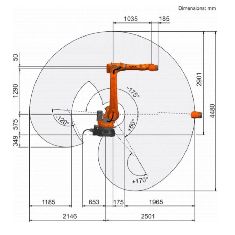 KR 50 R2500 Payload 61kg Reach 2501mm 6 Axis Palletizing Robot