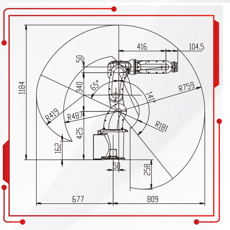 High Accuracy Robot Arm Mini With 7KG Payload 759MM Reach Industrial ...