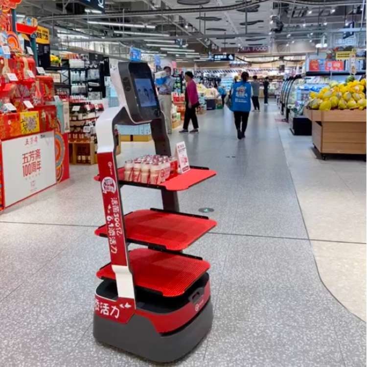 Robot Restaurant Service Zhaocaibao For Automated Food Delivery As Food ...