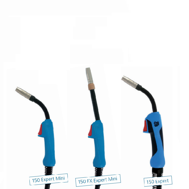 TBI MIG / MAG Welding Gas Cooled Torches And Water Cooled Torches With ...