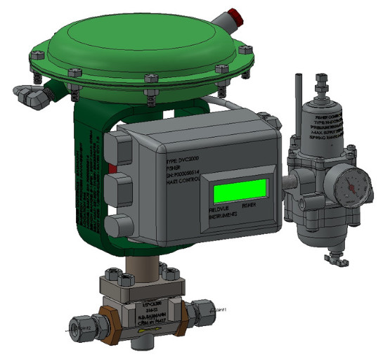 Chinese Flow Control Valve With Fisher DVC2000 Valve Positioner And ...