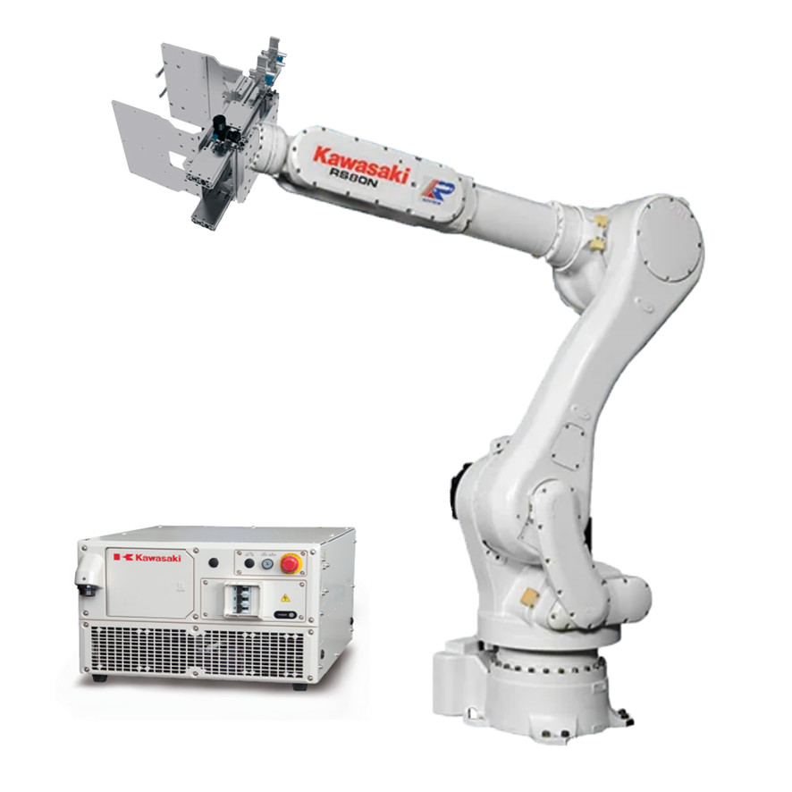 kawasaki 6 axis robot RS080 with gripper for robot arm handling and ...