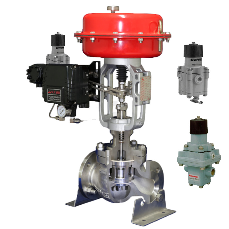 Chinese Control Valve With YT-1000 Pneumatic Smart Valve Positioner And ...