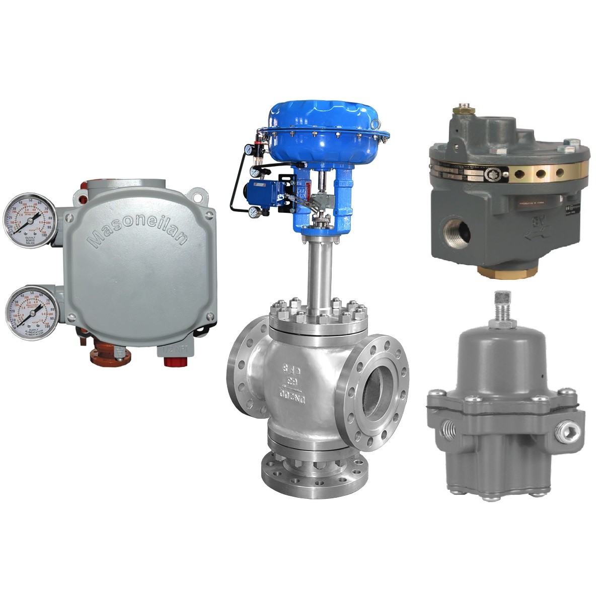 Flow control valve with Masoneilan SVI1000G IM PR Valve positioner ...