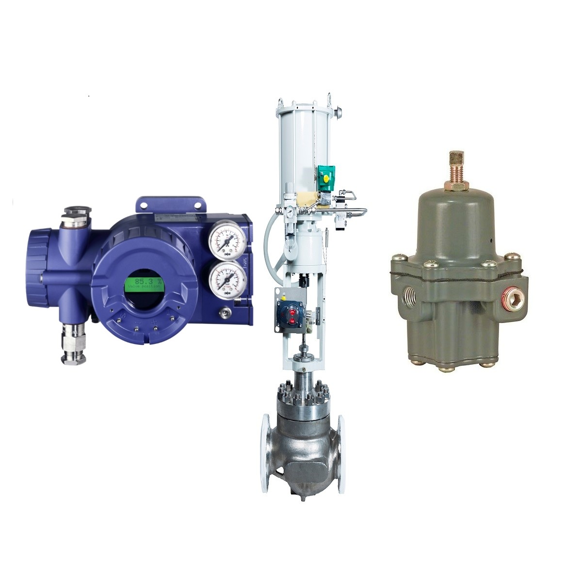 Foxboro SRD960 Valve Positioner With Fisher 67CFR Filter Regulator And ...