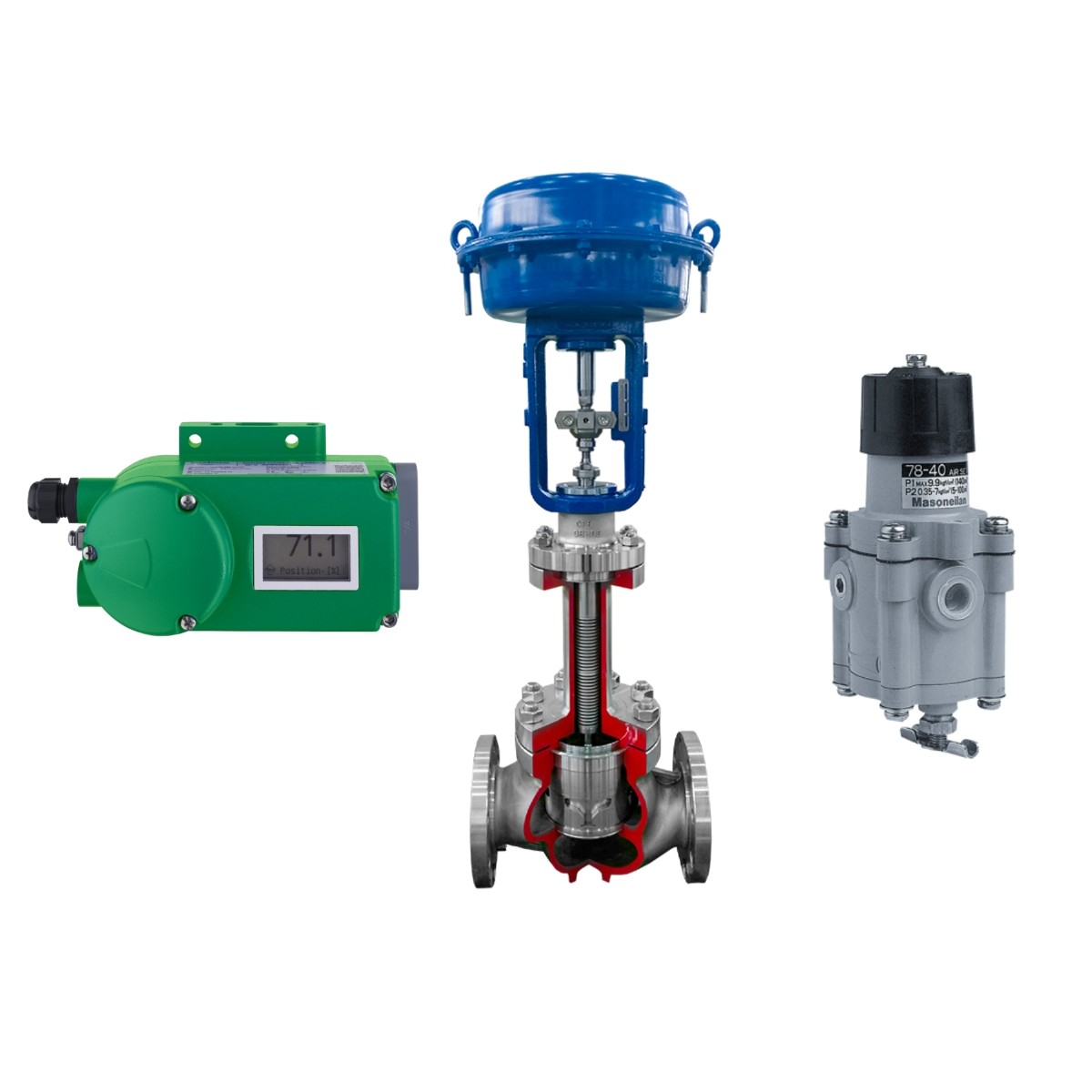 Flow Control Valve With Foxboro SRD998 Valve Positioner And Fisher ...