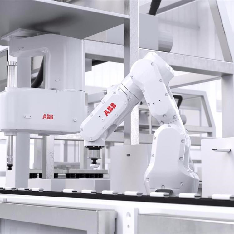 ABB IRB 1200 Industrial Robotic Arm With CNGBS Gripper As CNC Material ...
