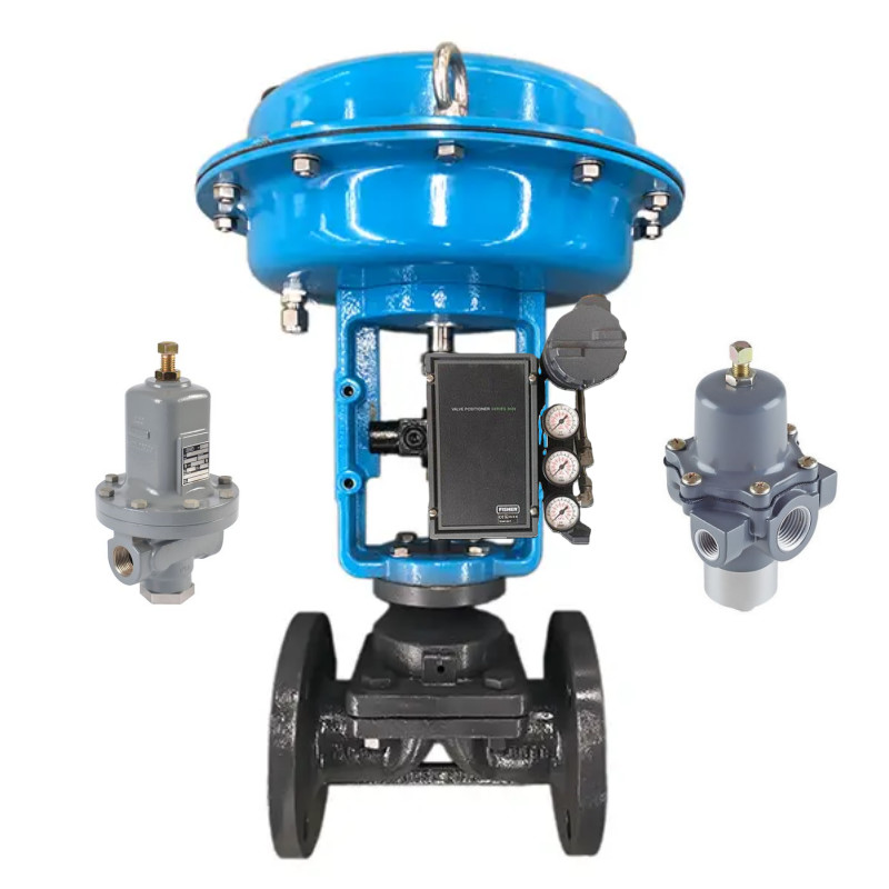 Pressure Regulator And Fisher 3620j / 3582i Electro Pneumatic Valve ...
