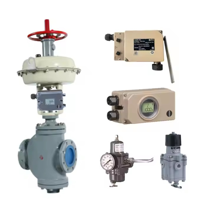 Multi-turn Actuators SA and SAR by AUMA With SAMSON 3725 HART Pneumatic ...