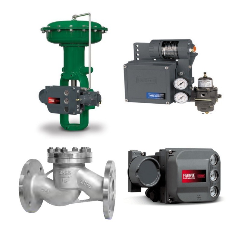 Control Valve With Fisher 667/657 Pneumatic Actuator DVC6200/3582/3582I Valve Positioner Bracket ...