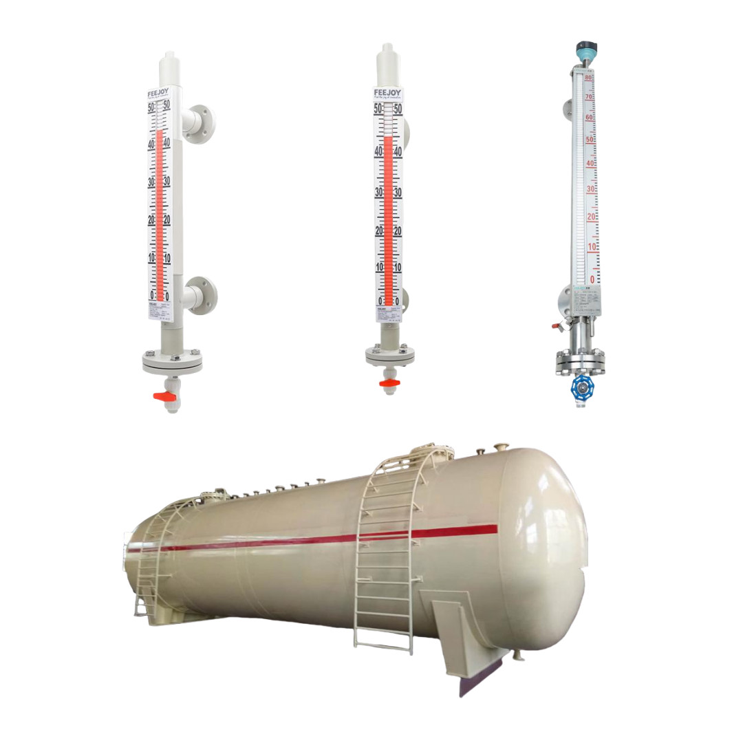 Stainless Steel FeeJoy BI Magnetic Level Gauge For Storage Tanks Level ...