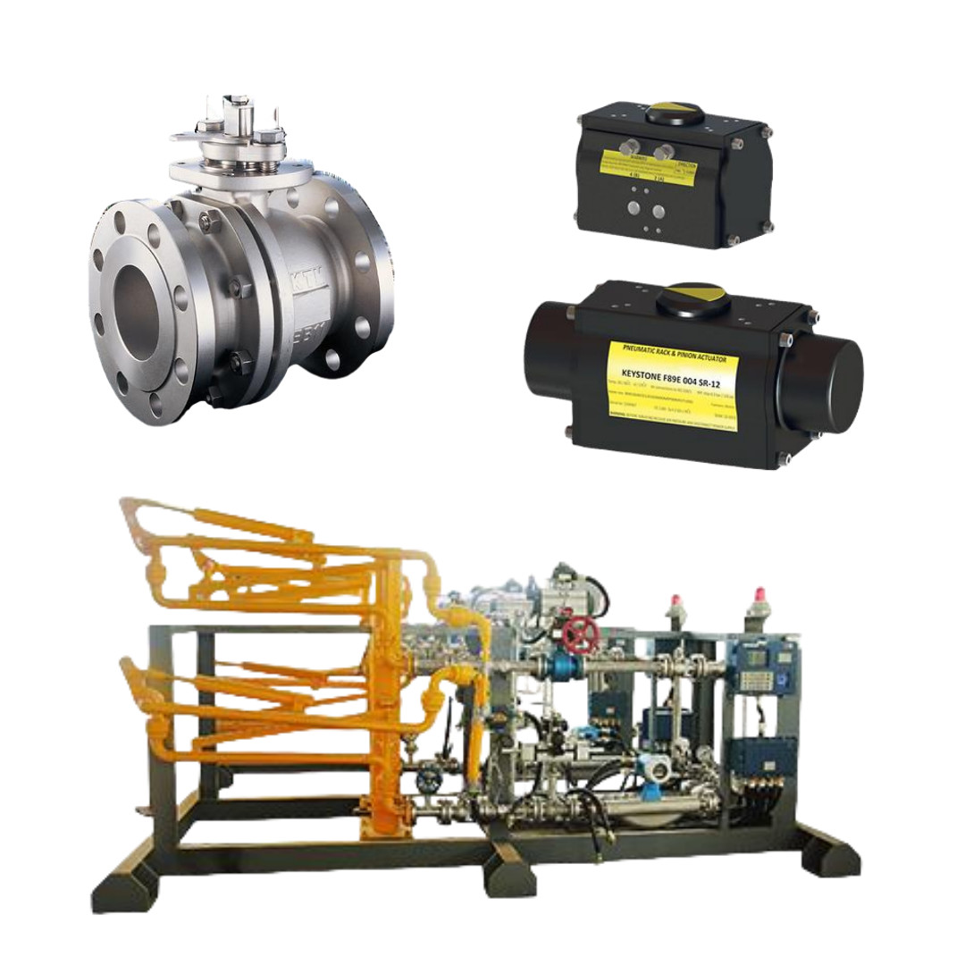 Floating KTM EB1 OM-2 Ball Valves Keystone Powered Actuator Fisher ...