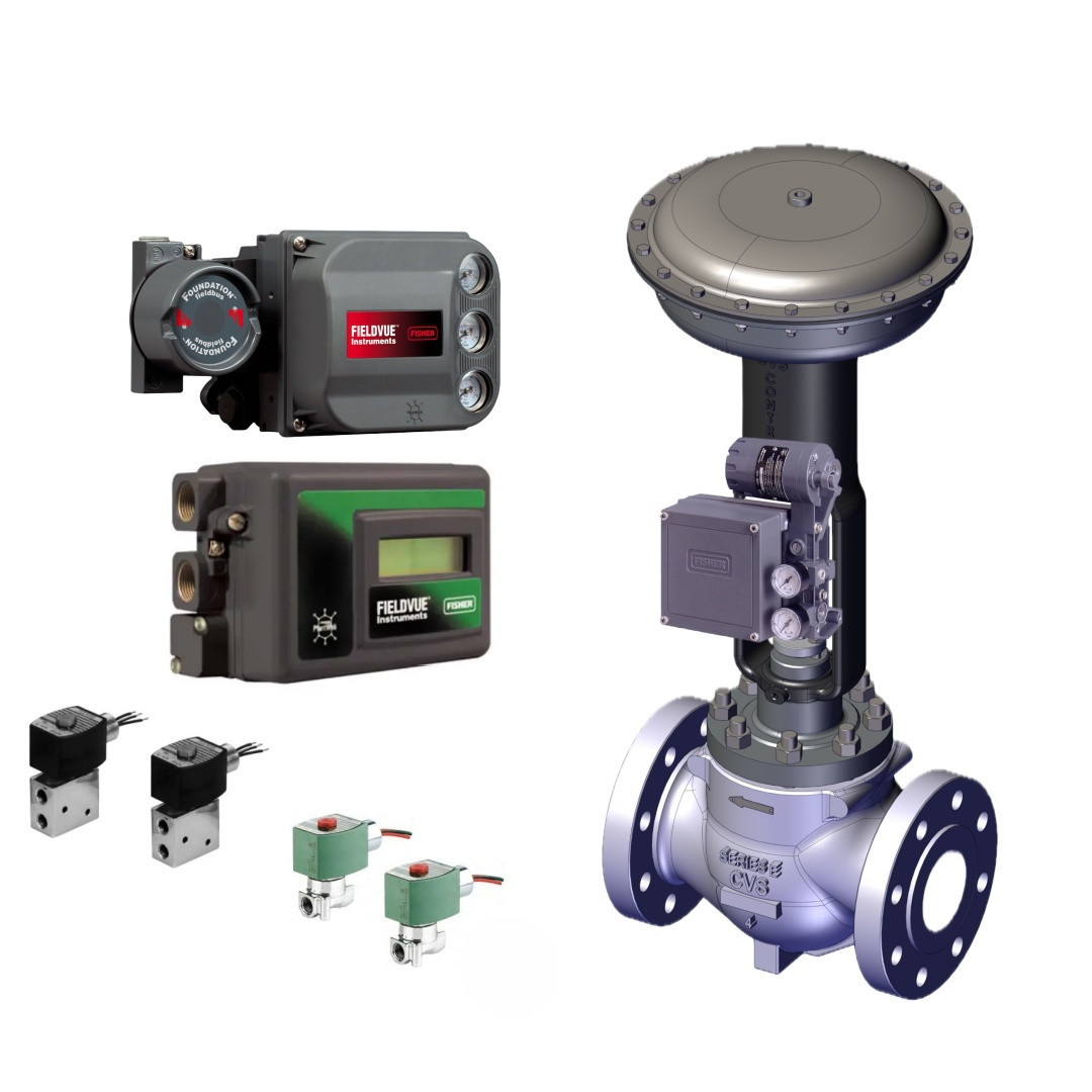 Pneumatic Control Valve VRG Linear Control Valve Fisher DVC6200 ...