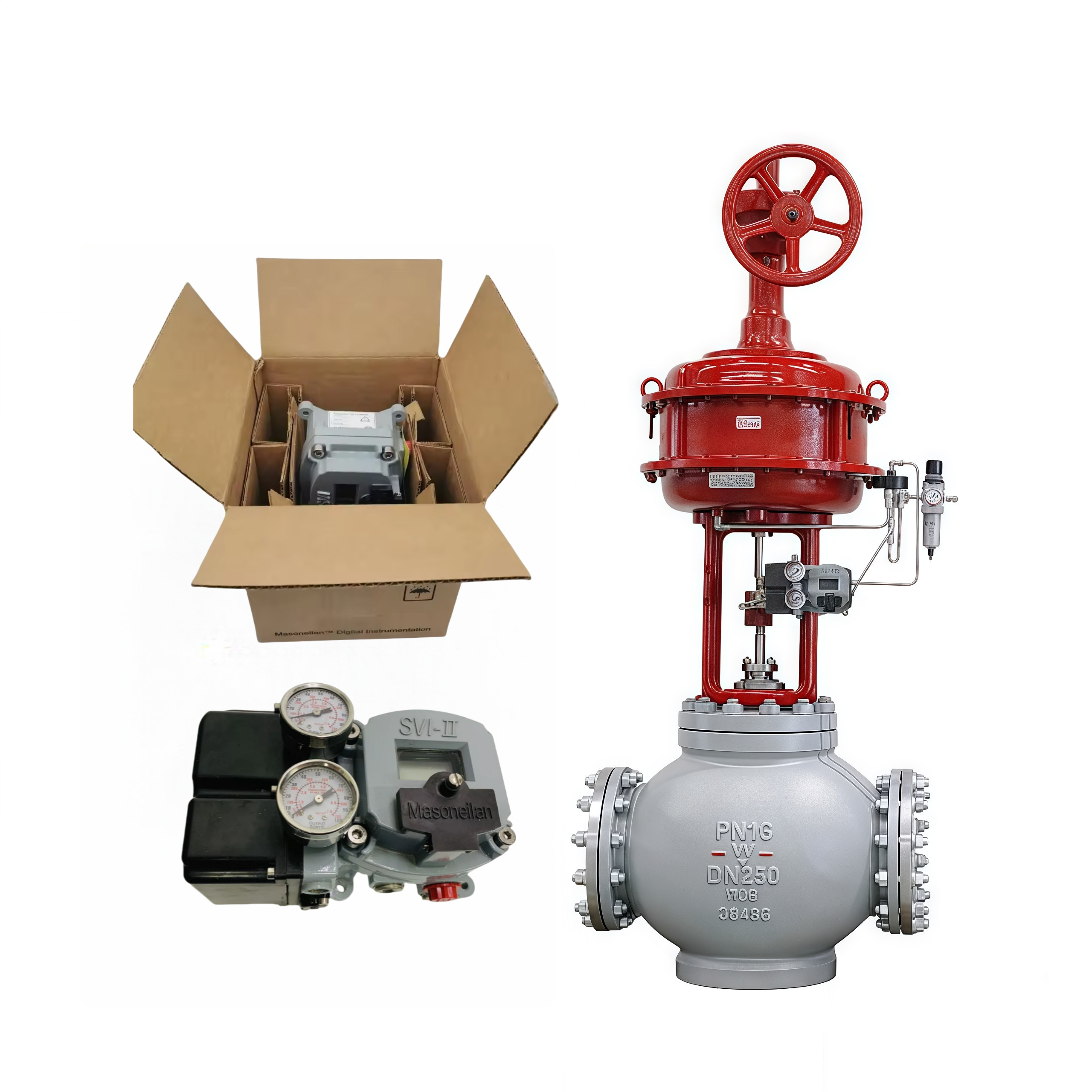 Stock Supplier Industrial Pneumatic Flow Control Valve Masoneilan SVI2 ...