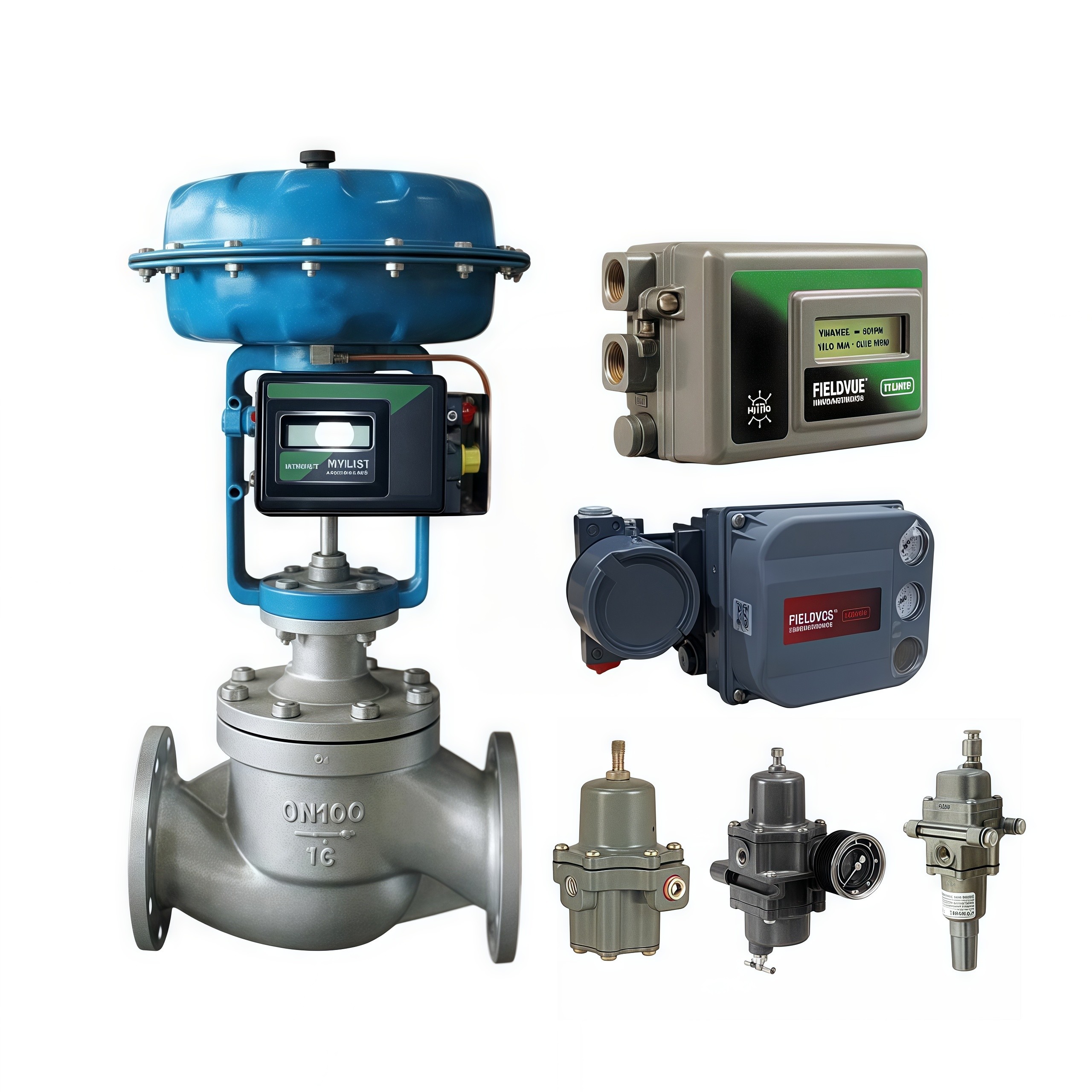 Stock Flow Control Valve Pneumatic Digital Valve Controller Fisher ...