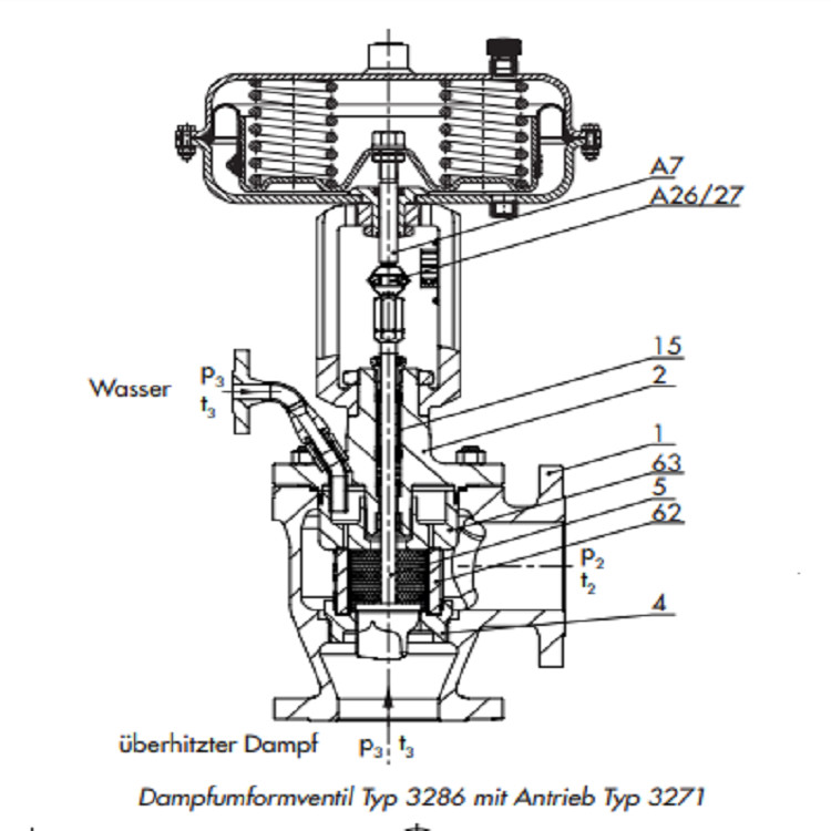 High Performance Pneumatic Steam Control Valve DN 50 - DN 300 Valve Size