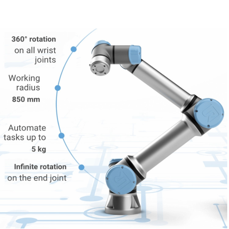 Industrial Robot Universal Robotic Arm 6 Axis UR5e Machinery & Industry Equipment With Gripper ...