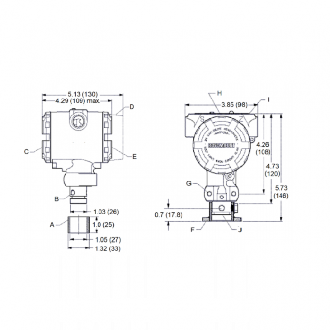 Rose-Mount 2090P Pulp And Paper Pressure Transmitter Differential ...